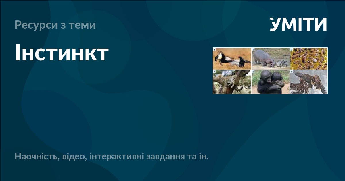 Інстинкт – УМІТИ